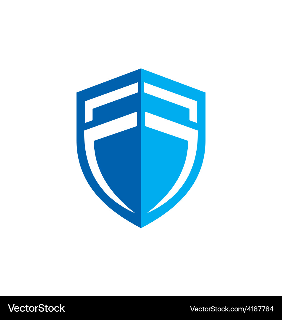 Shield blue protection business logo Royalty Free Vector