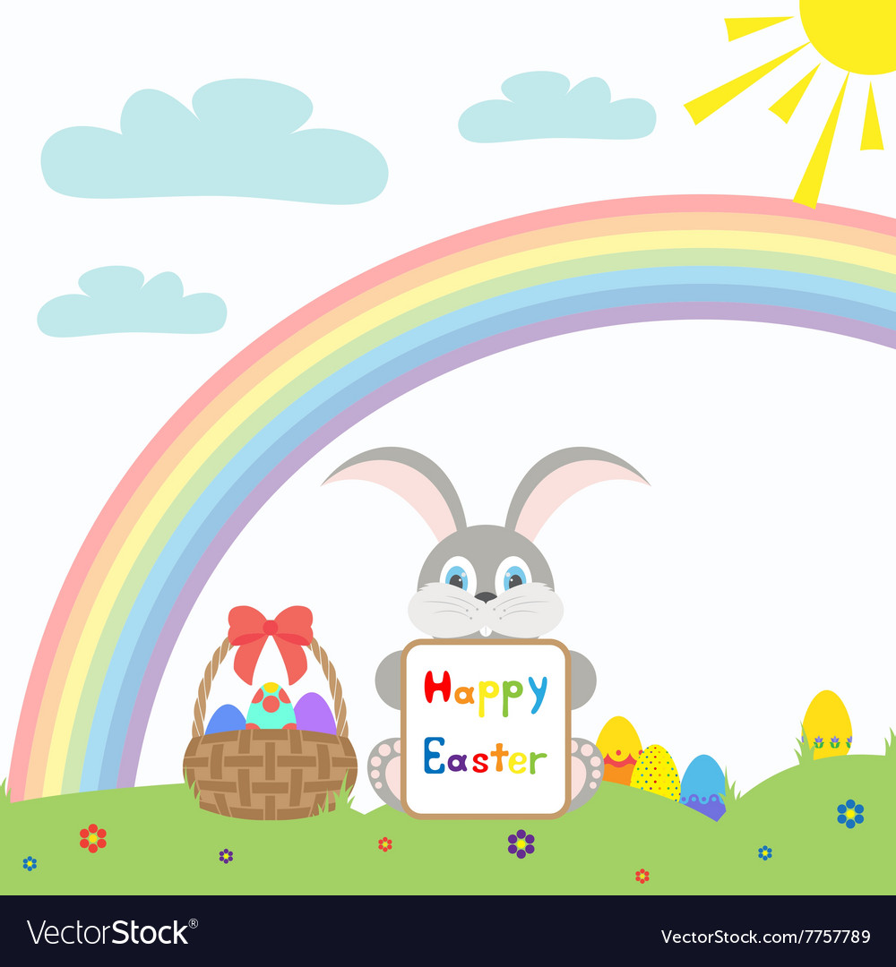 Happy easter icon set Royalty Free Vector Image