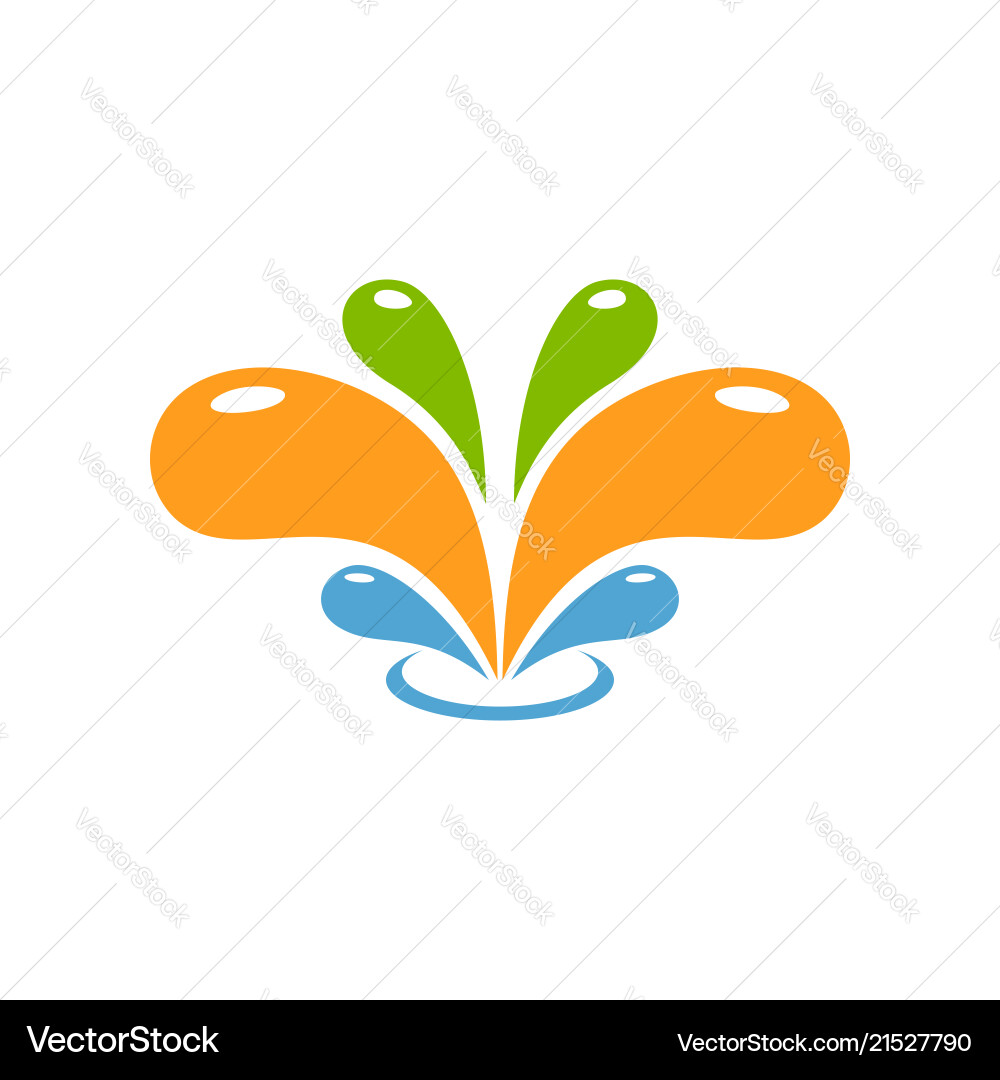 Fun water splash symbol logo graphic design Vector Image