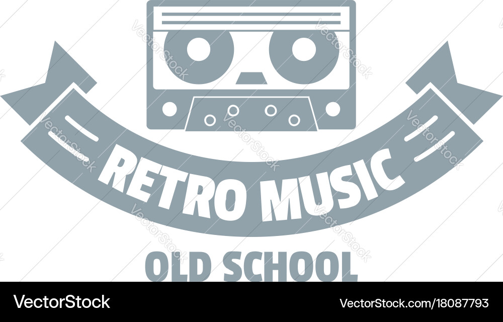 Radio retro music logo simple gray style Vector Image
