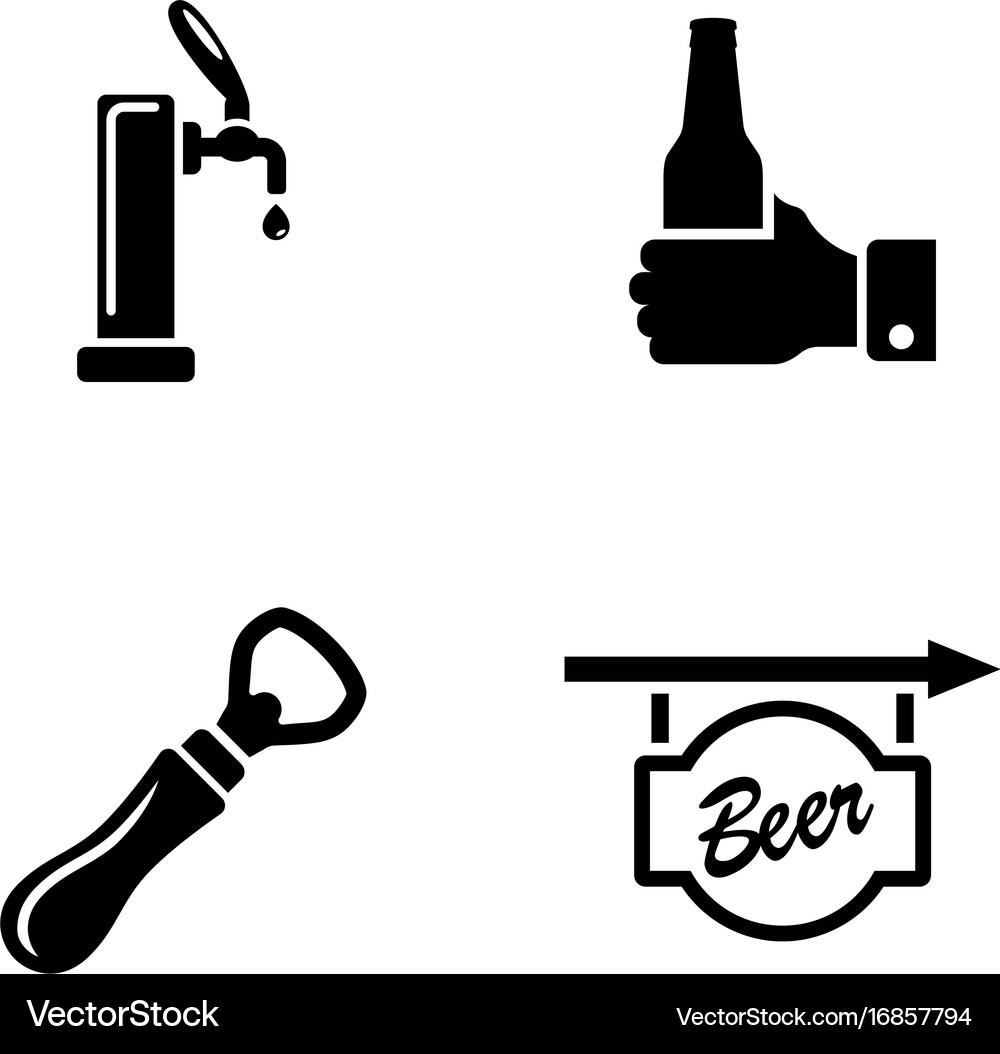 Beer ale simple related icons Royalty Free Vector Image