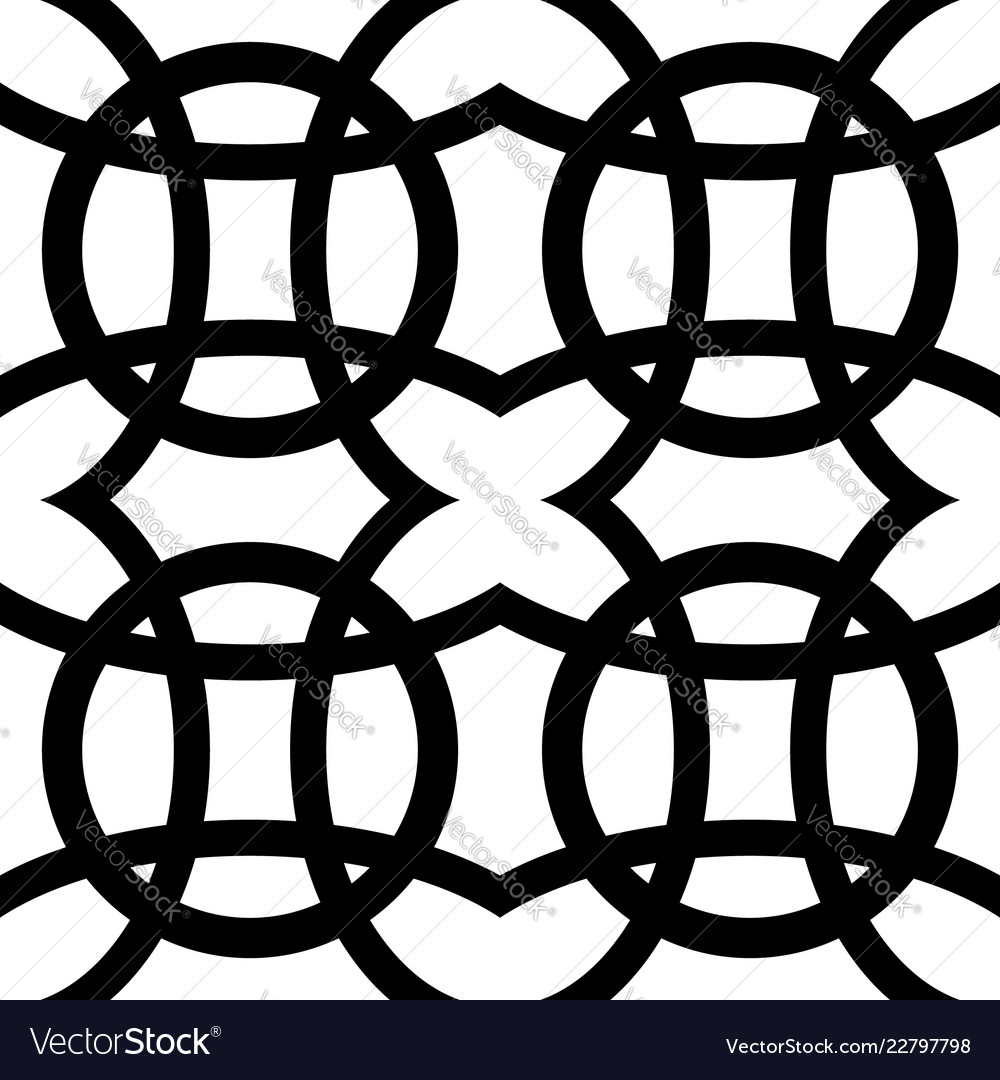 Interlocking circles repeatable monochrome Vector Image