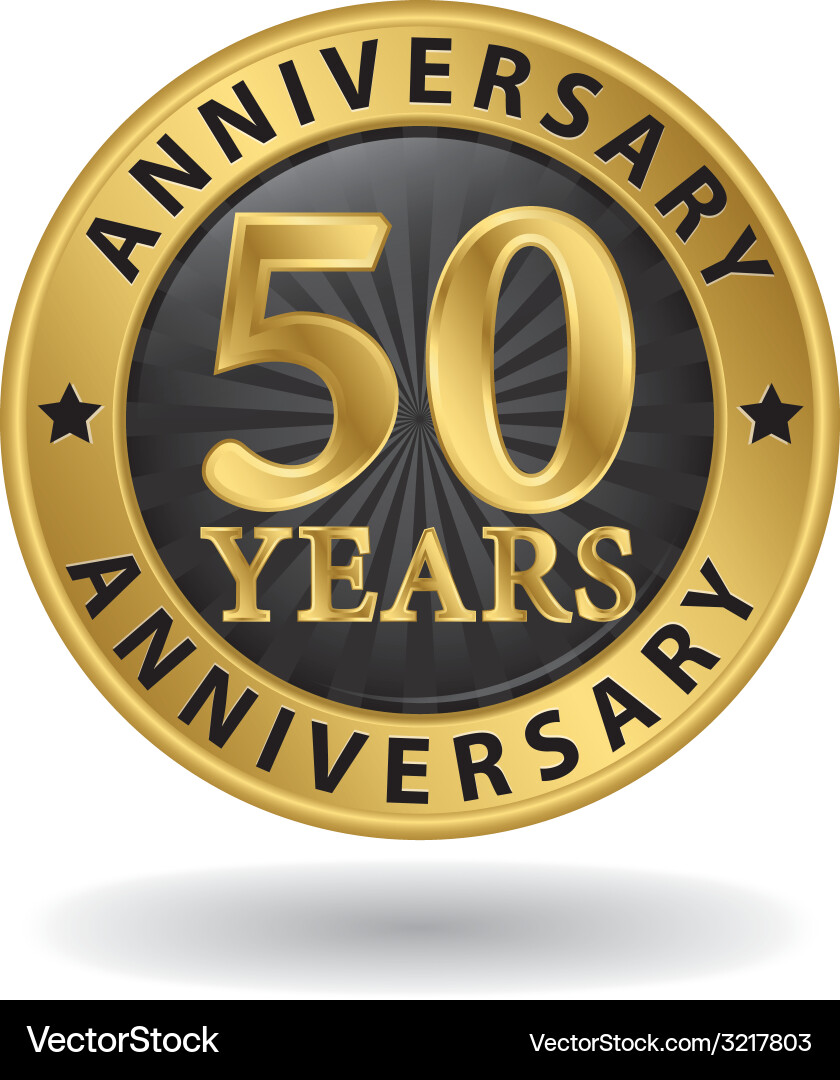 Years anniversary gold label Royalty Free Vector Image