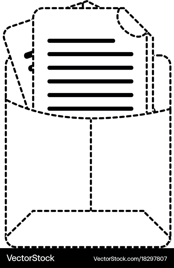 Dotted shape file folder with business document Vector Image