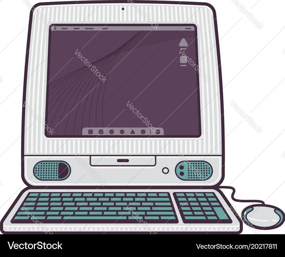Classic computer from 1998 Royalty Free Vector Image