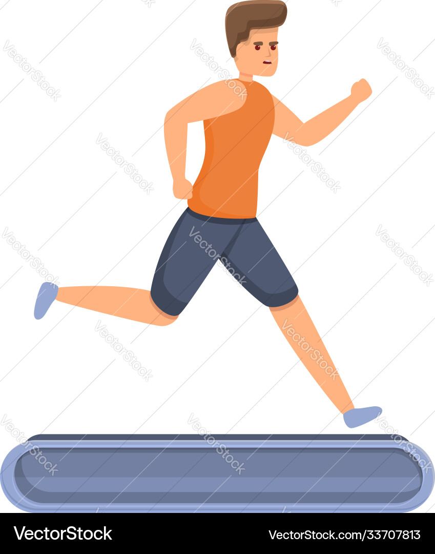Home training running treadmill icon cartoon Vector Image
