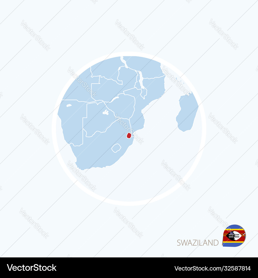 Map icon swaziland blue africa Royalty Free Vector Image