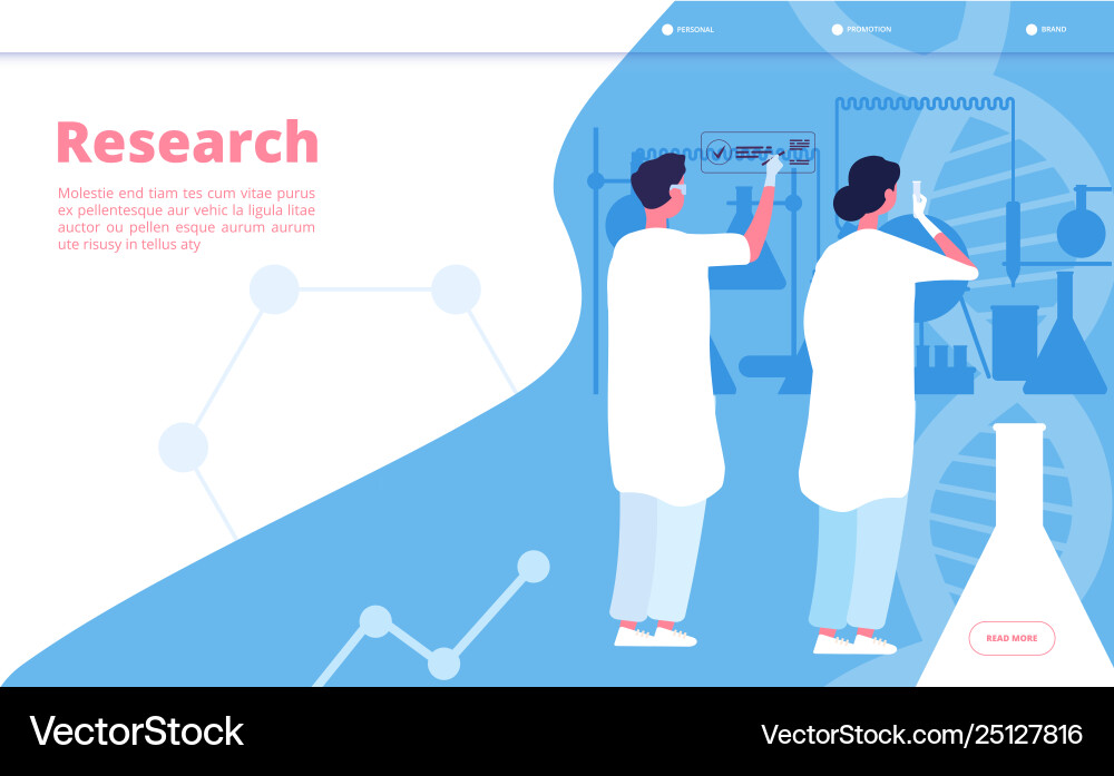 Research lab landing researcher chemist doing Vector Image