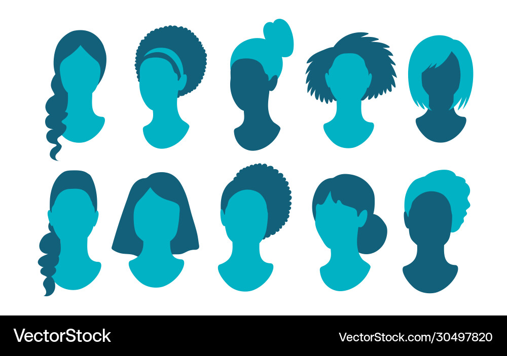 Female anonymous profile pictures avatars Vector Image