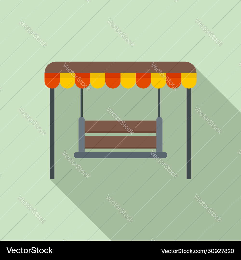 Swing garden chair icon flat style Royalty Free Vector Image