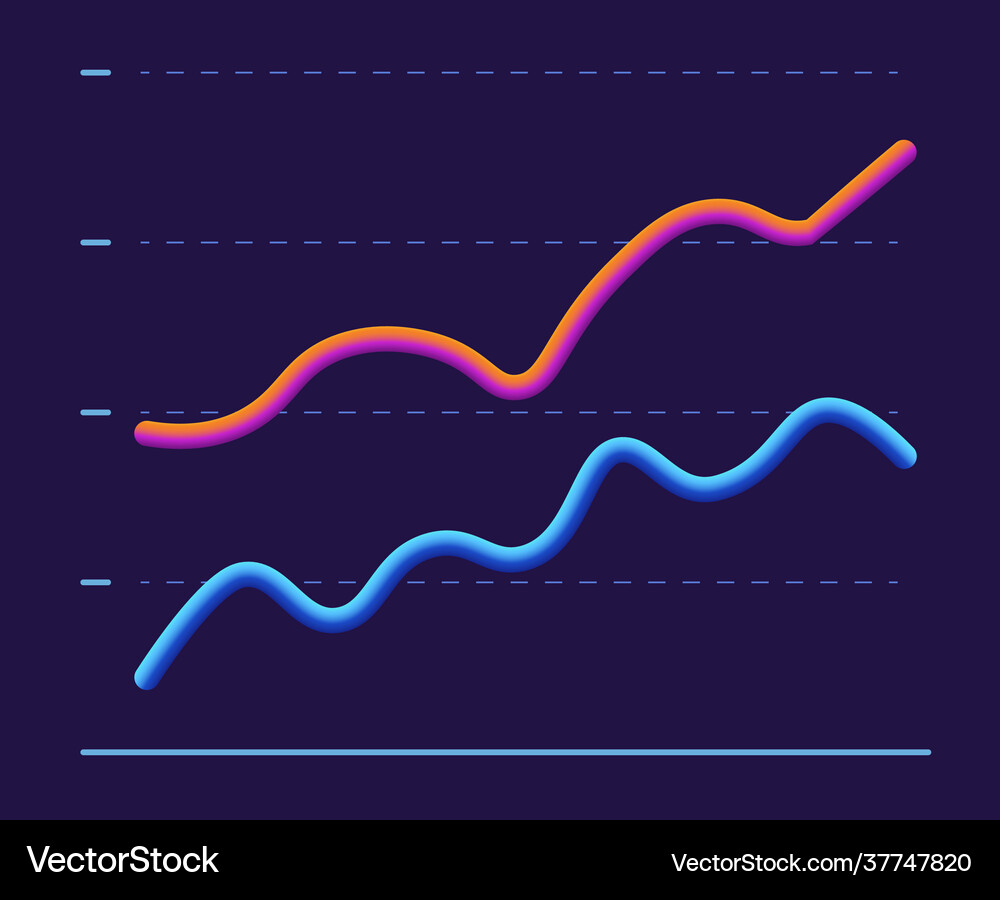 Two line moving up concept business growth Vector Image