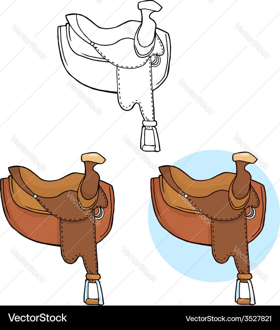 Cartoon horse saddle Royalty Free Vector Image