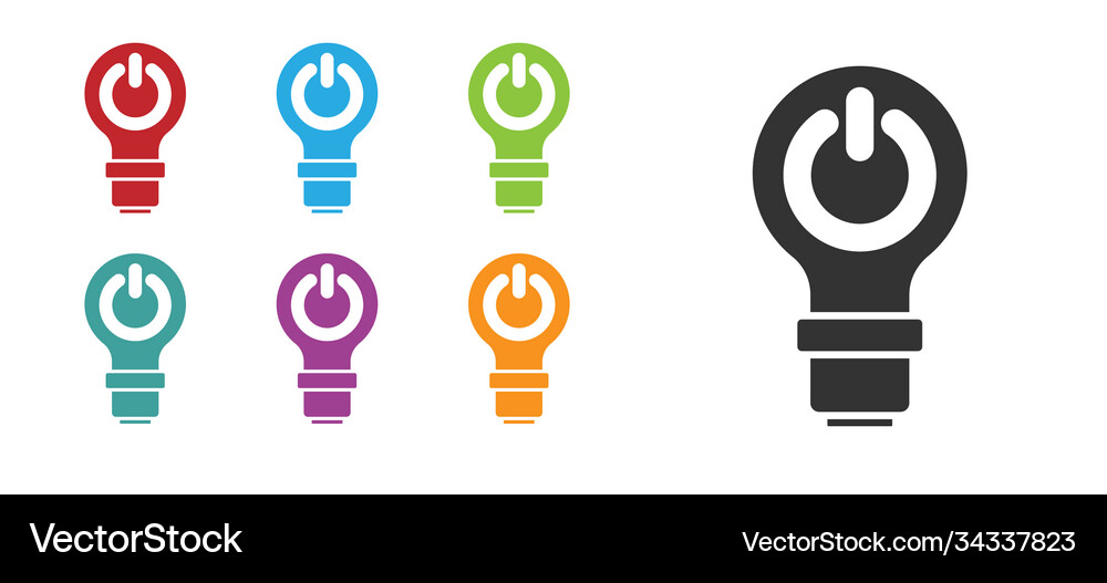 Black light bulb with lightning symbol icon Vector Image