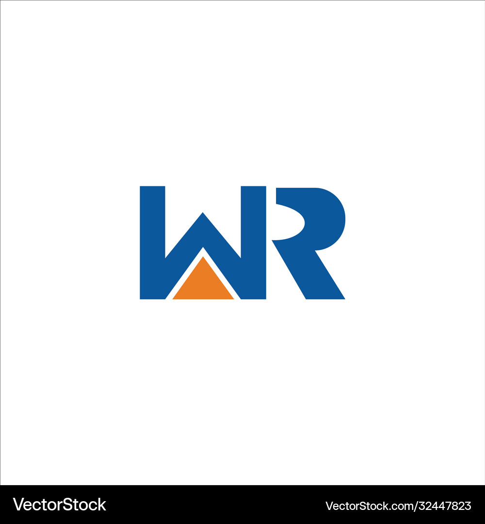 Initial letter wr or rw logo design template Vector Image