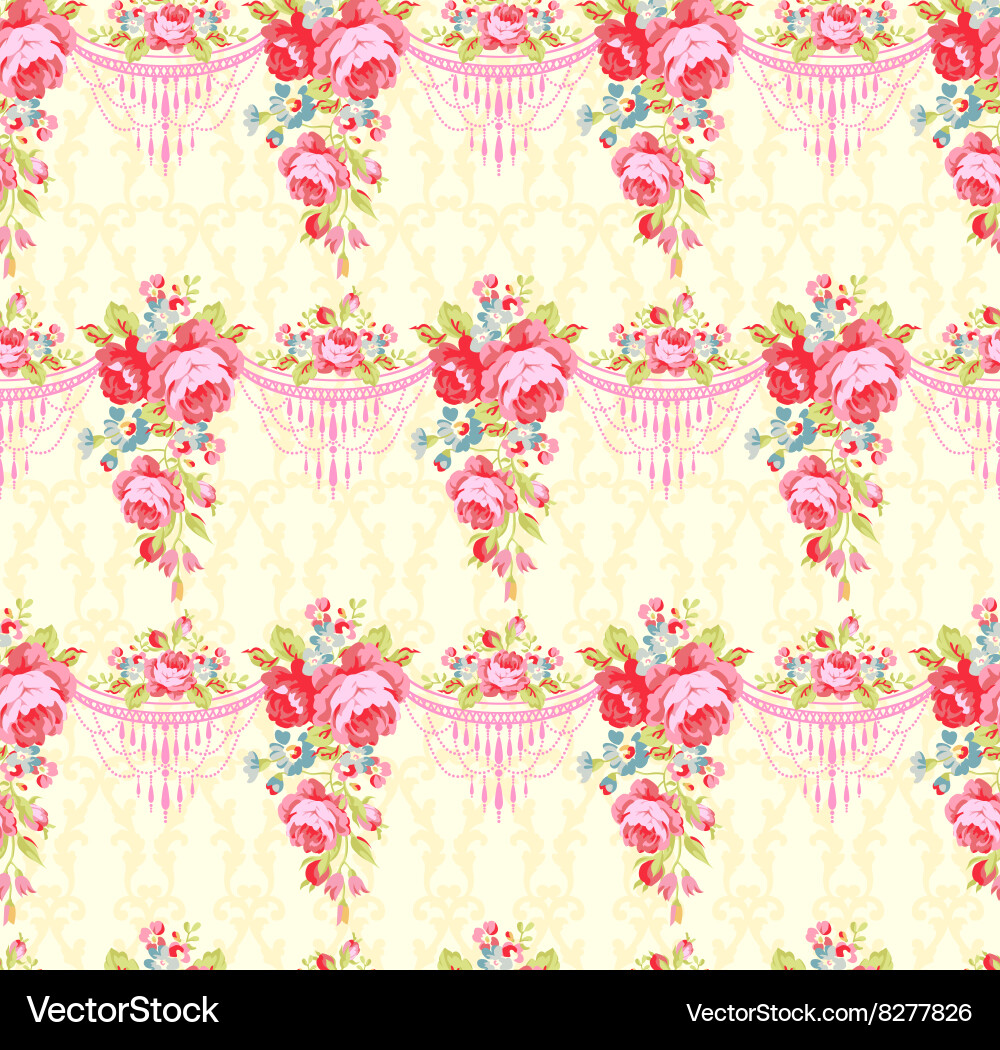 Seamless pattern with red and pink roses Vector Image