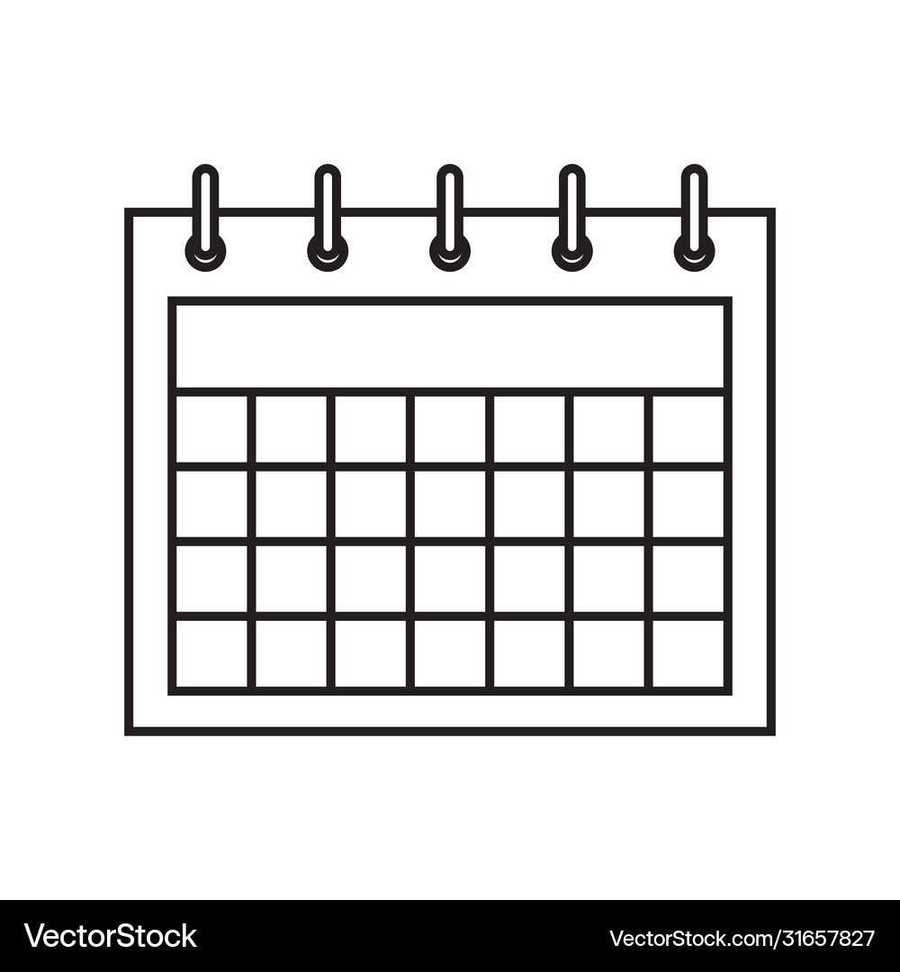 Calendar icon in flat style on wall Royalty Free Vector