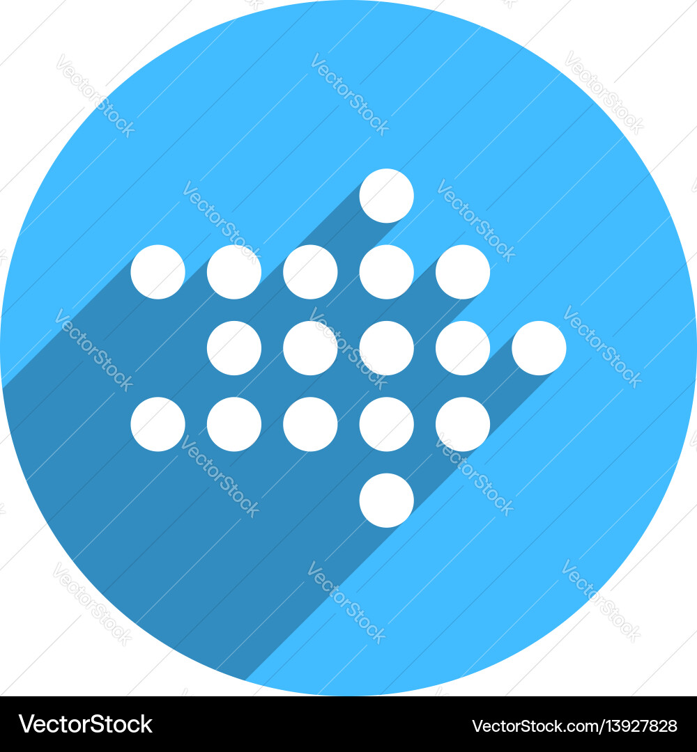 Arrow sign led digital display circle icon Vector Image
