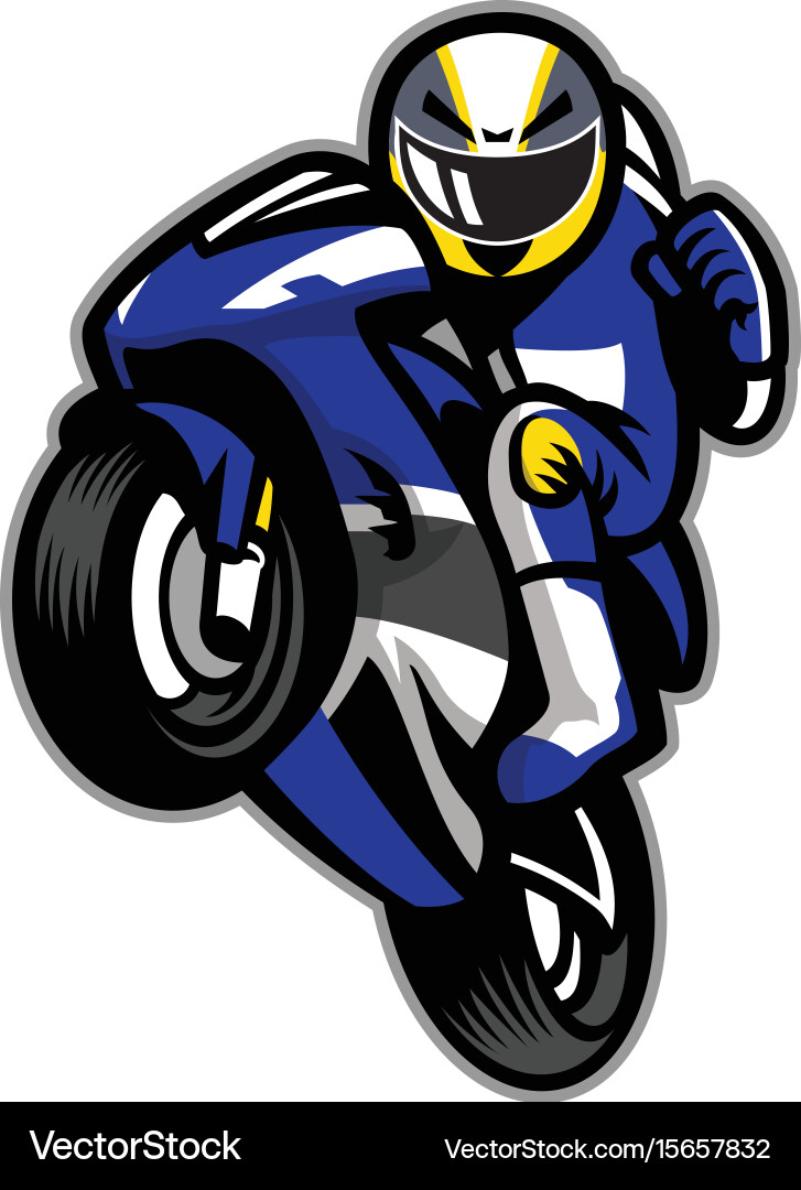 Motorcycle racer wheelie Royalty Free Vector Image