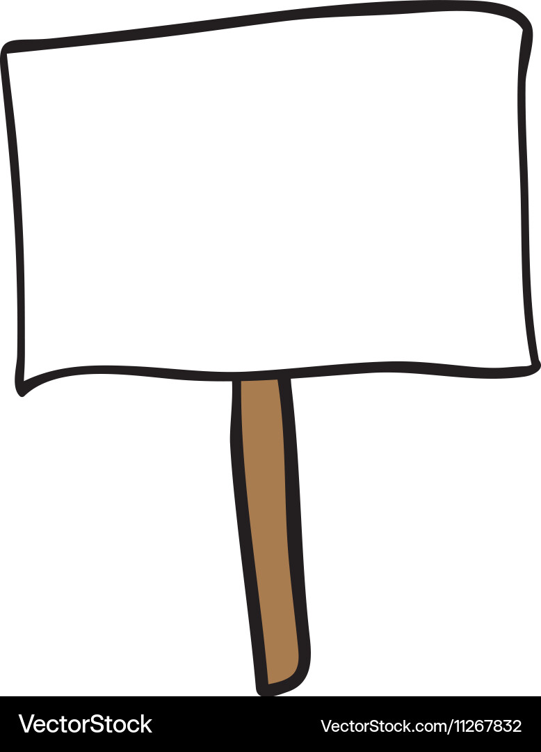 Protest sign cartoon icon image Royalty Free Vector Image