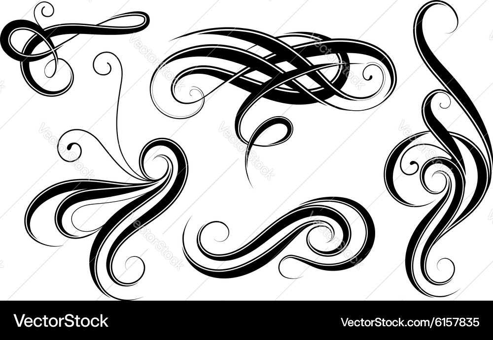 Set of calligrahic design elements Royalty Free Vector Image - VectorStock