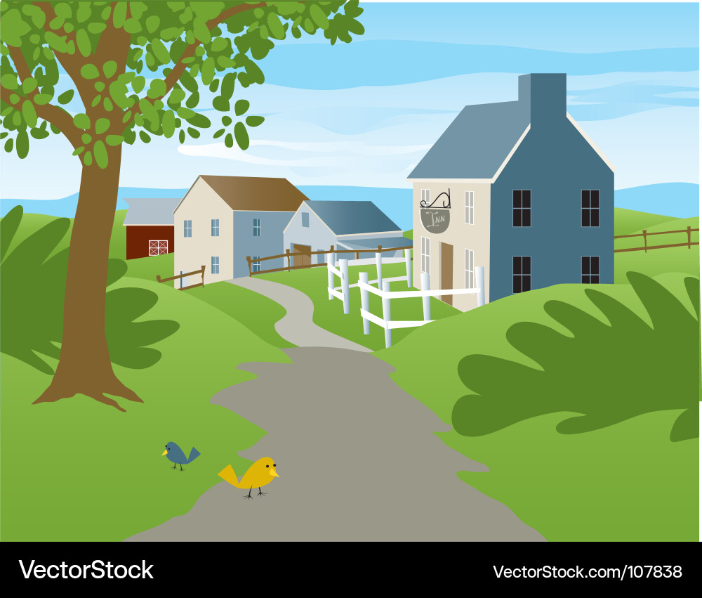 Small village Royalty Free Vector Image - VectorStock