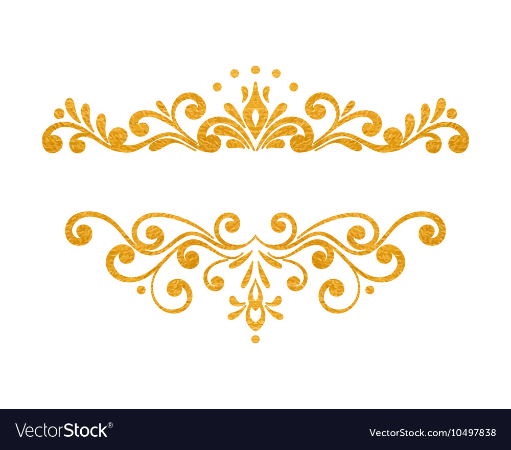 Elegant luxury vintage gold floral border Vector Image Elegant luxury vintage gold floral border Vector Image