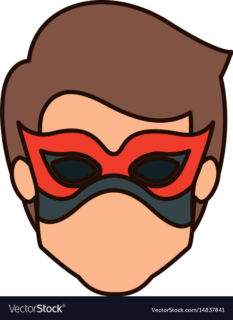 Colorful silhouette with faceless kid superhero Vector Image