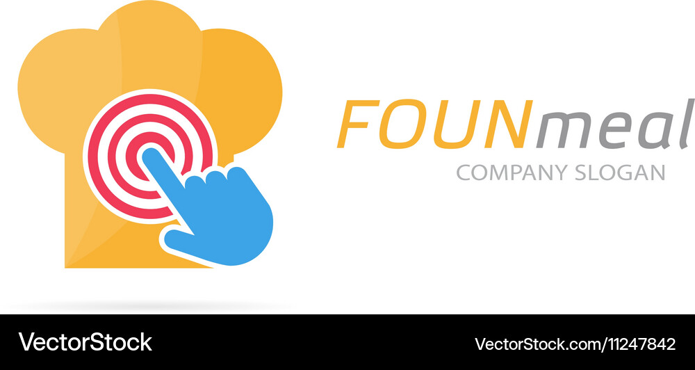 Chef hat and click logo combination menu Vector Image