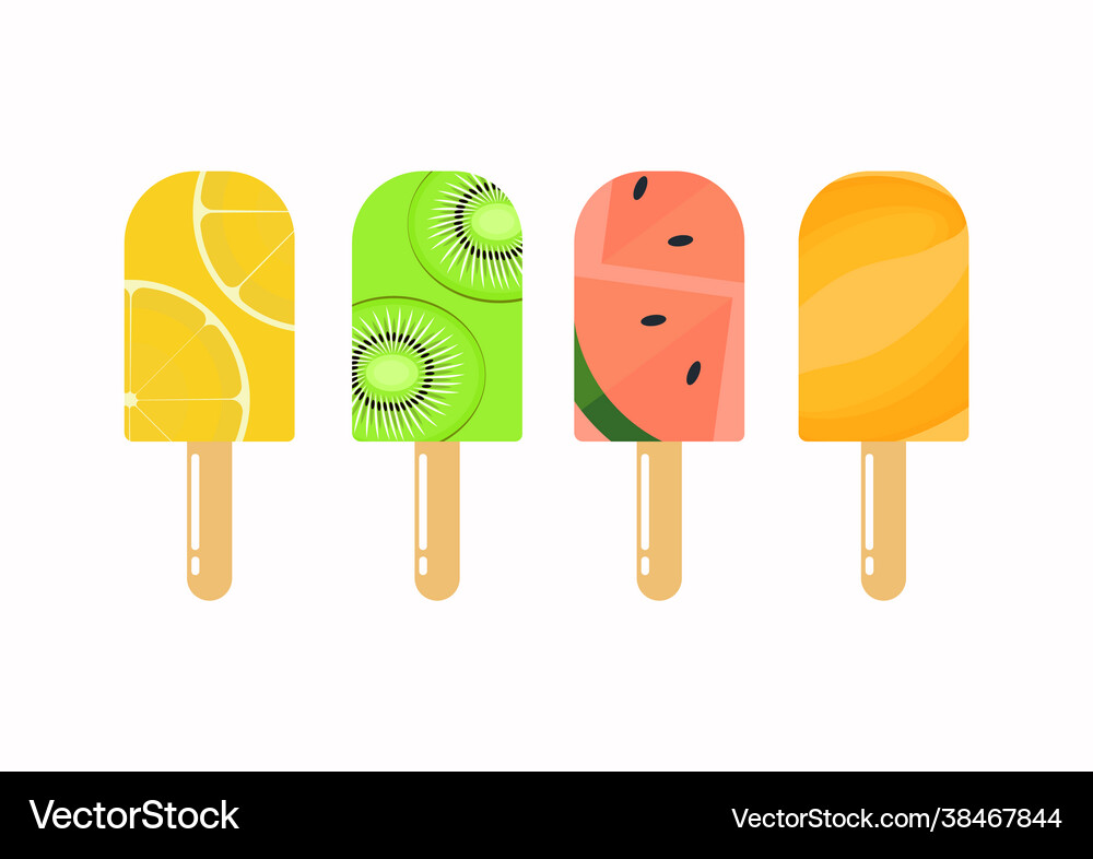 A collection ice cream with variety fresh Vector Image