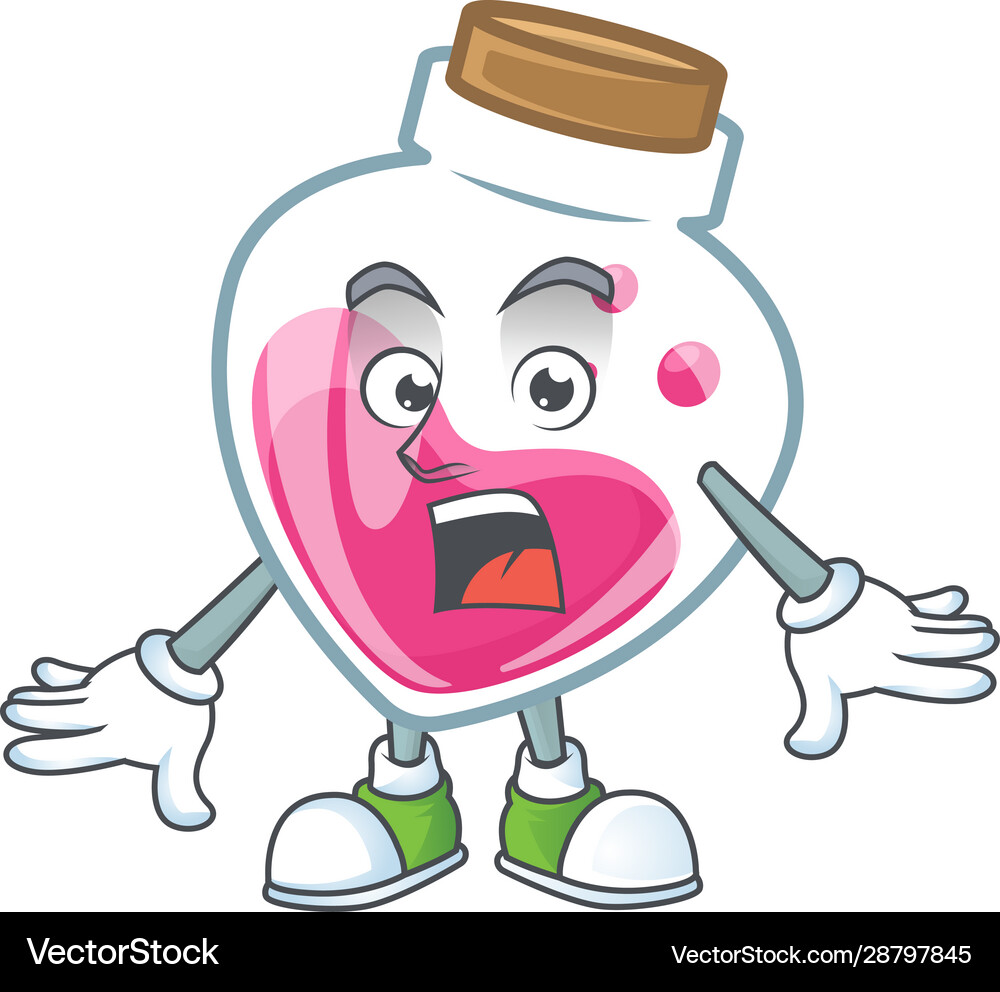 Pink potion cartoon character design Royalty Free Vector
