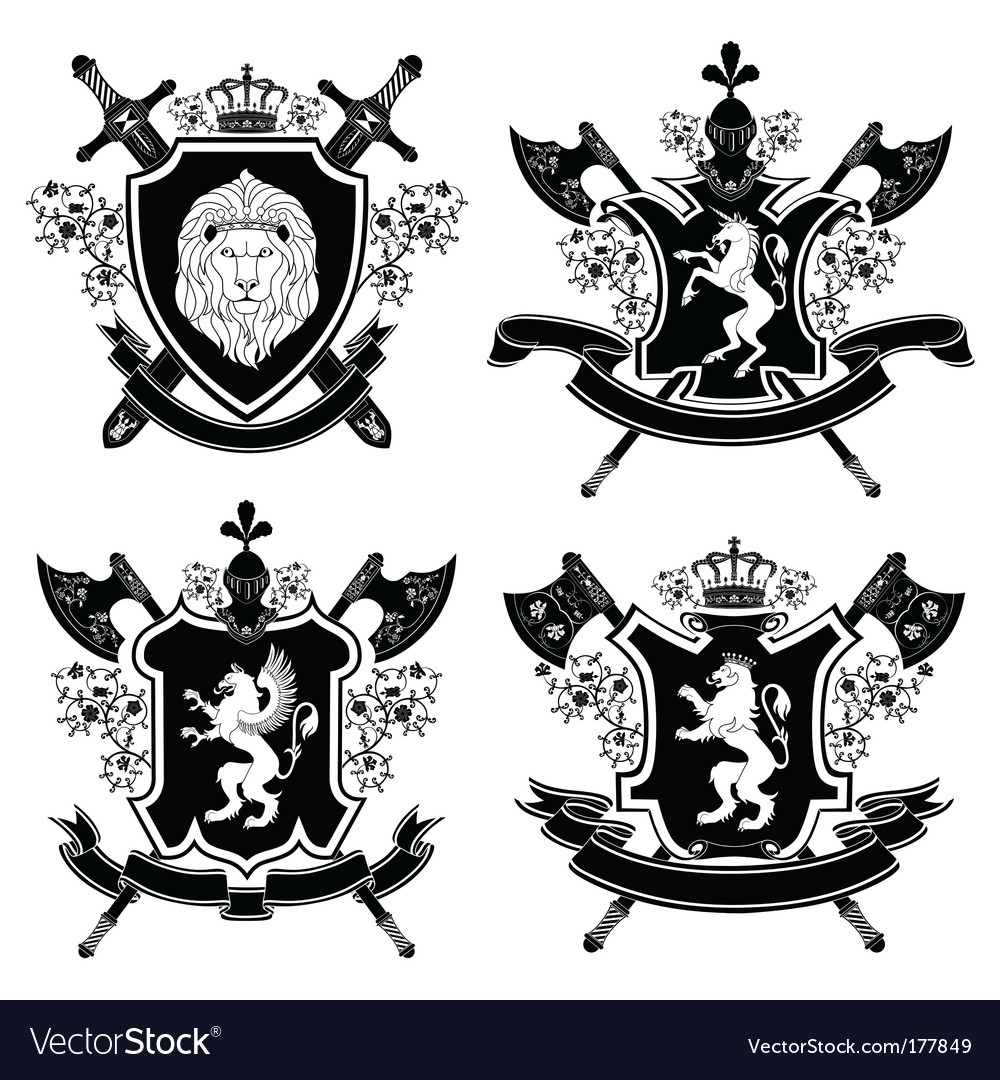 Heraldic shield Royalty Free Vector Image - VectorStock