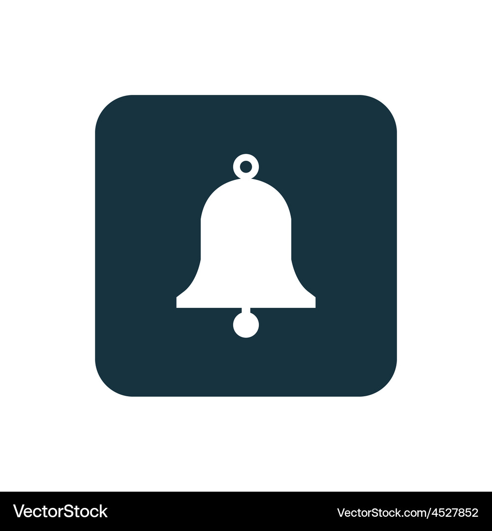 Bell icon Rounded squares button Royalty Free Vector Image
