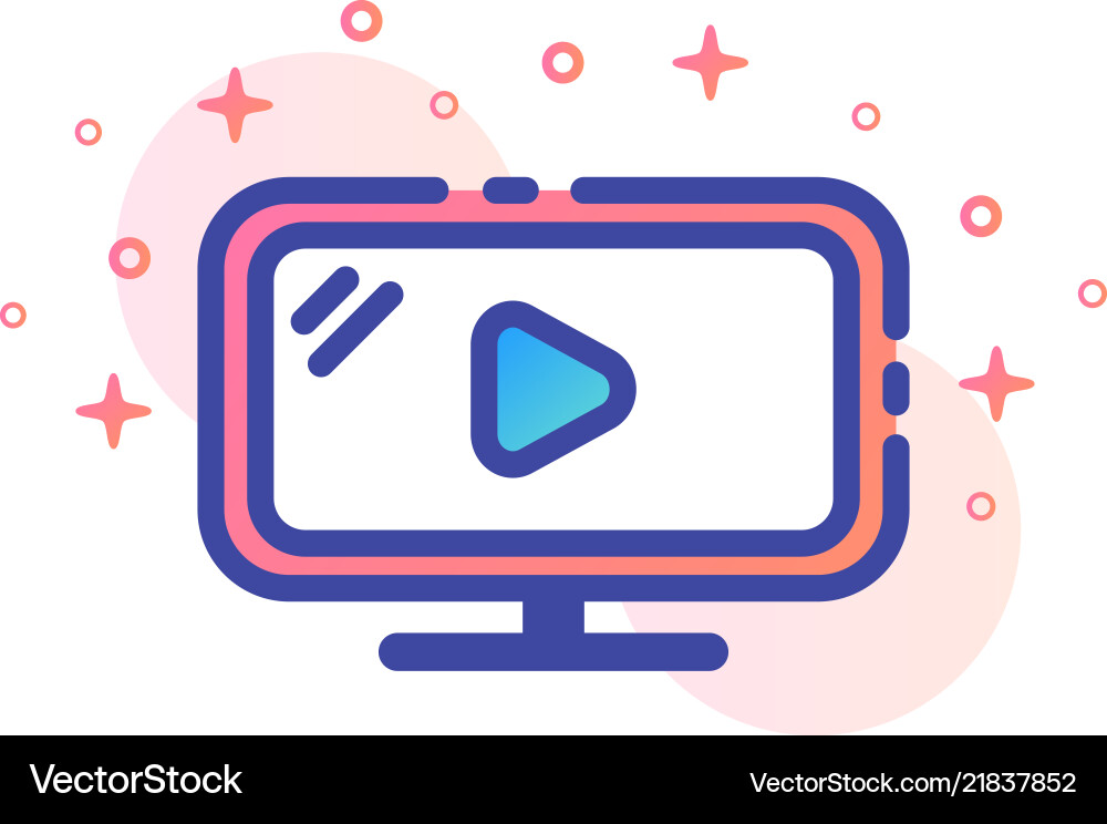 Smart tv linecolor Royalty Free Vector Image - VectorStock