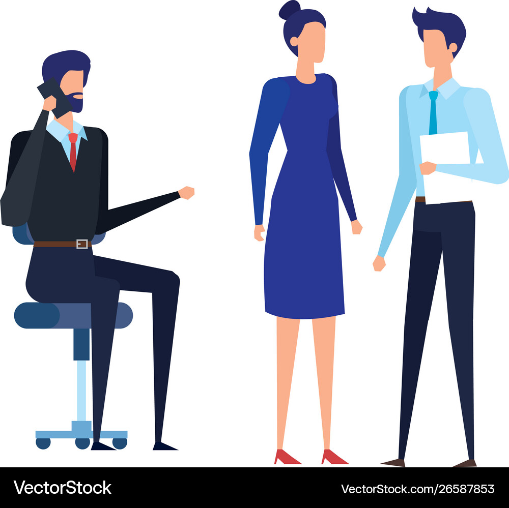 Business people workers calling with cellphone Vector Image
