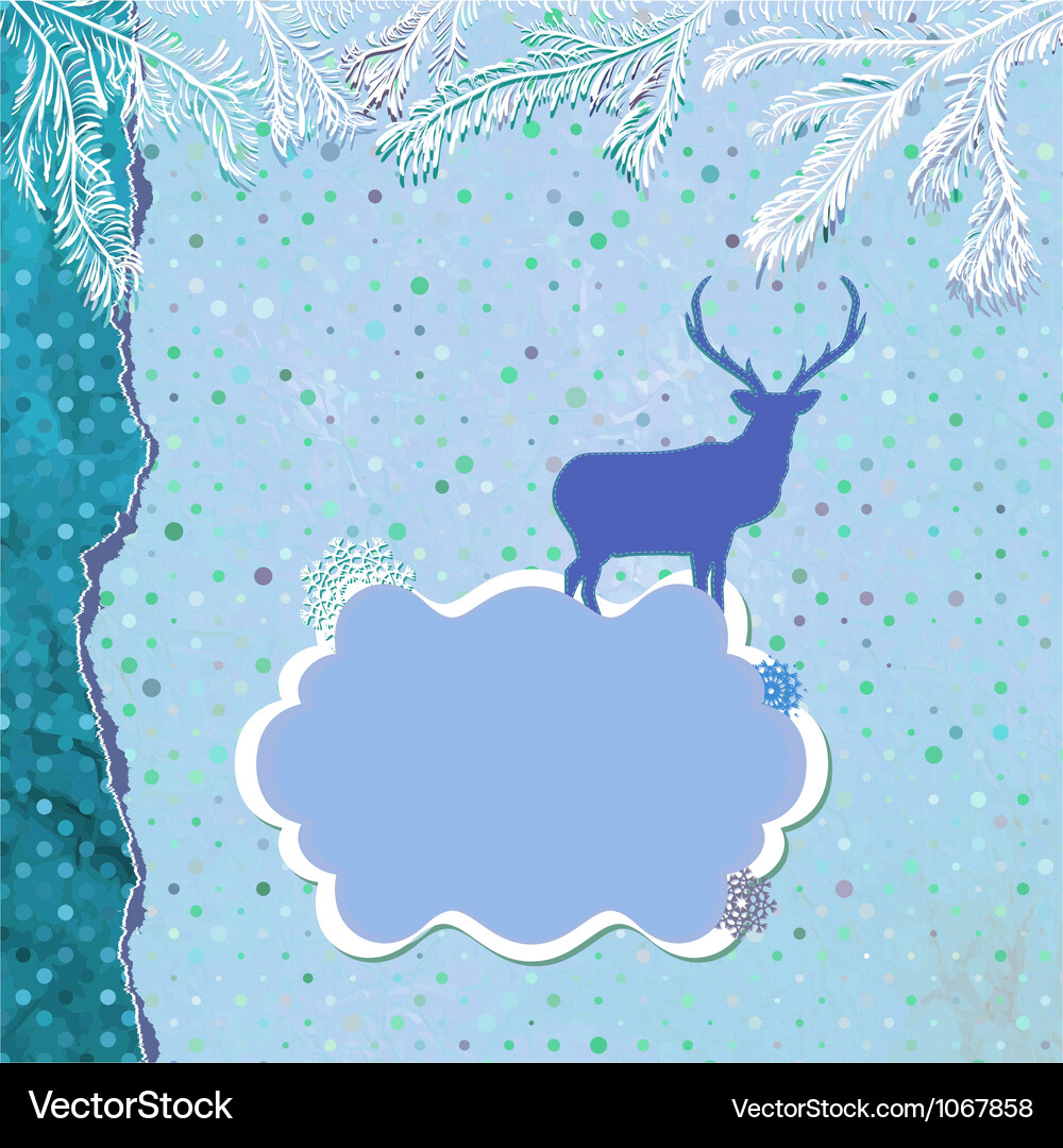 Christmas reindeer card template Royalty Free Vector Image