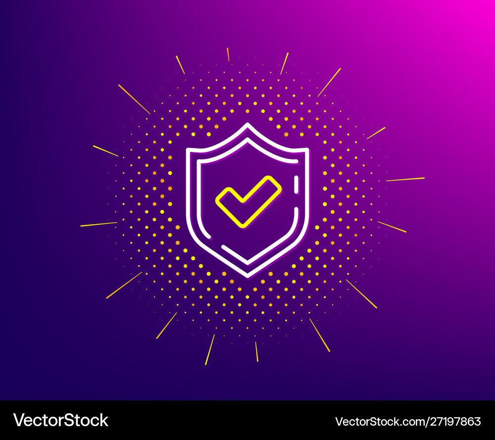 Check mark line icon accepted or approve sign Vector Image