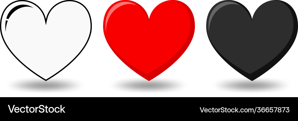 Set different shapes heart Royalty Free Vector Image