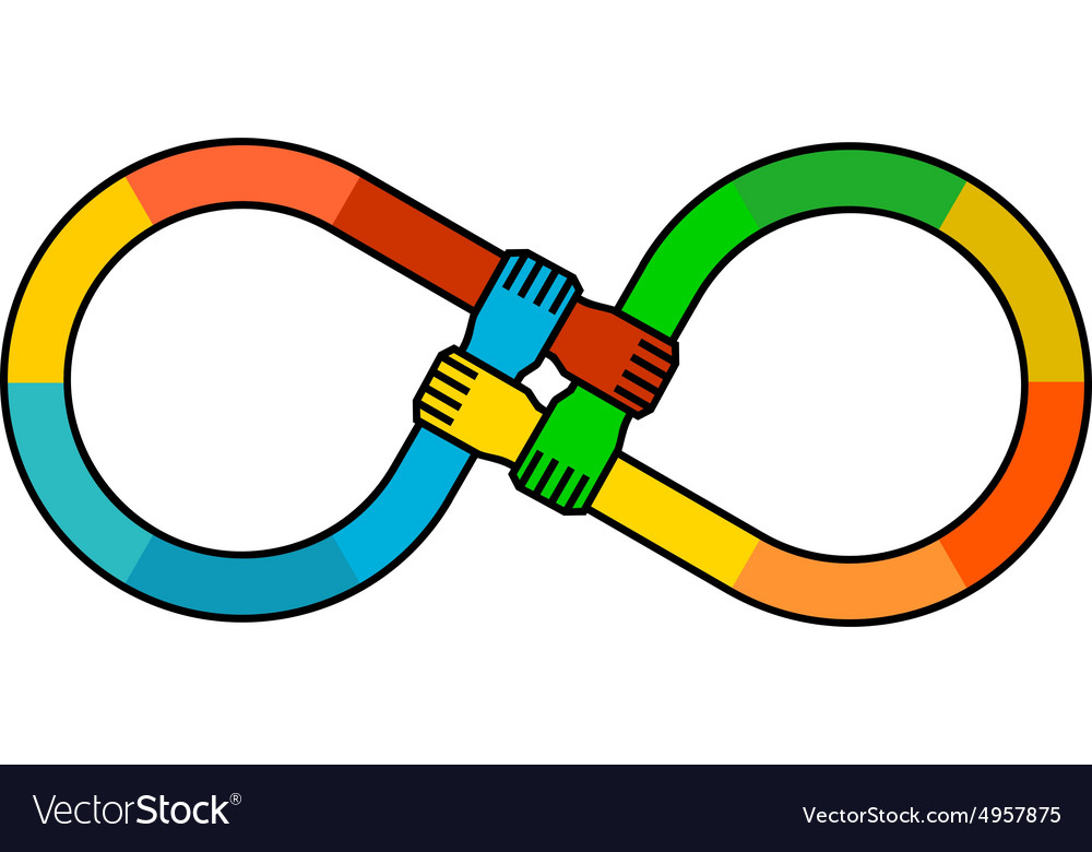 Hands infinity logo Royalty Free Vector Image - VectorStock