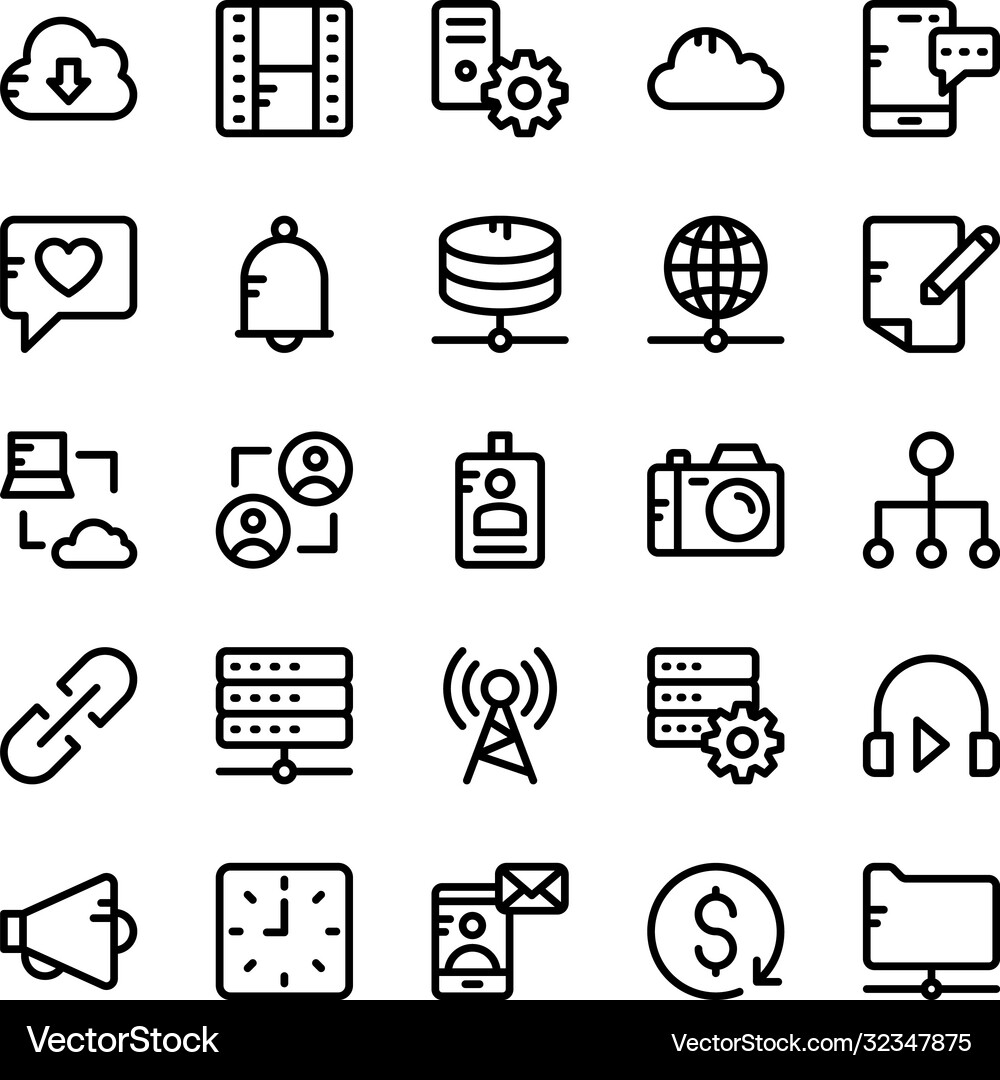 Network and communication icons 2 Royalty Free Vector Image