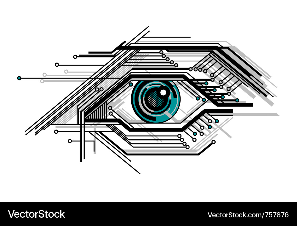 Abstract conceptual tech stylized eye Royalty Free Vector