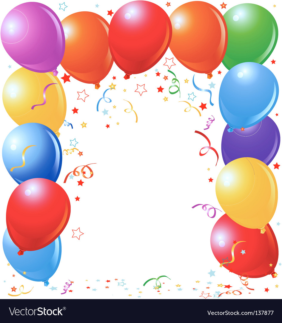 Balloons border Royalty Free Vector Image - VectorStock