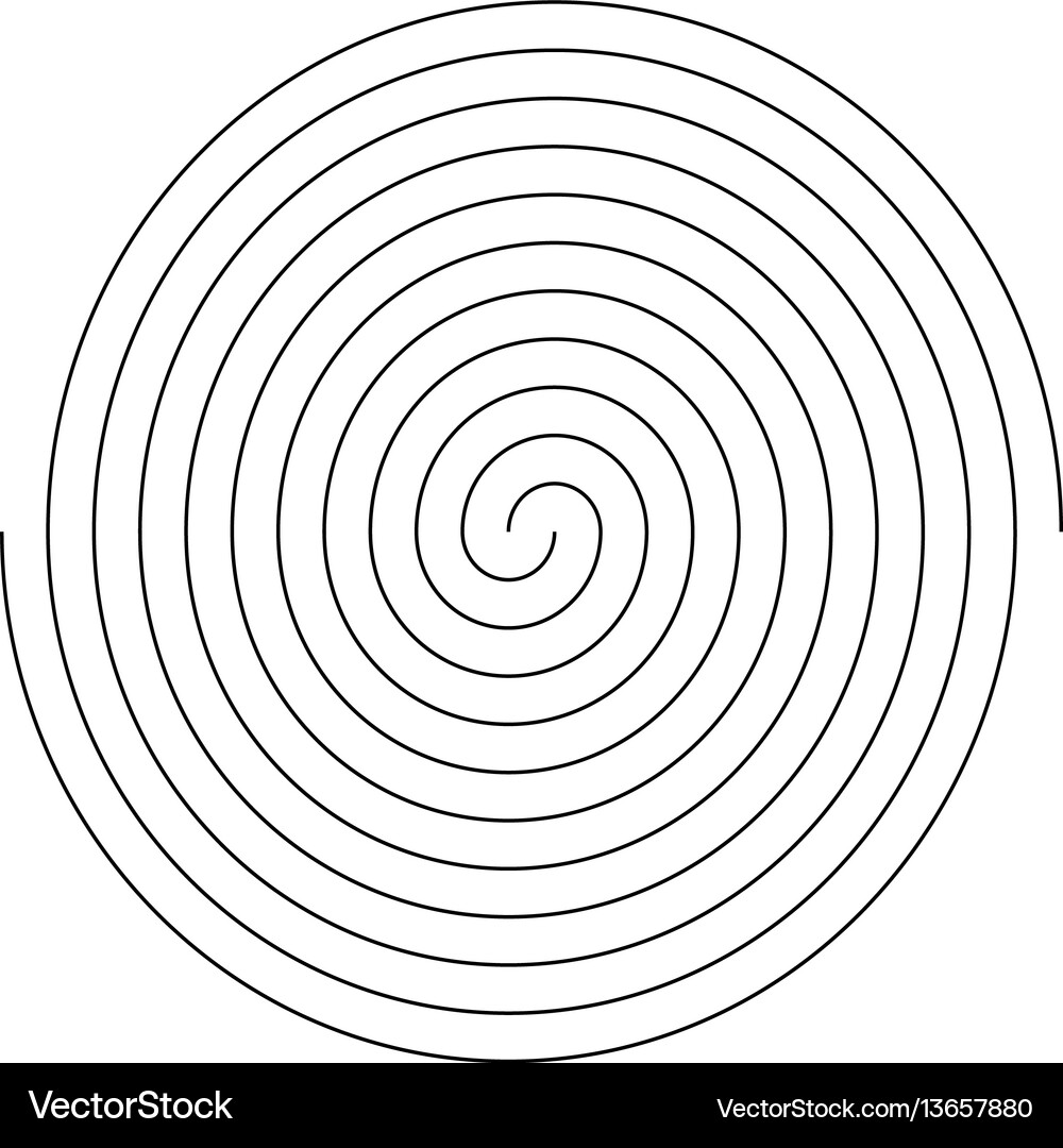 Simple black and white spiral fingerprint design Vector Image