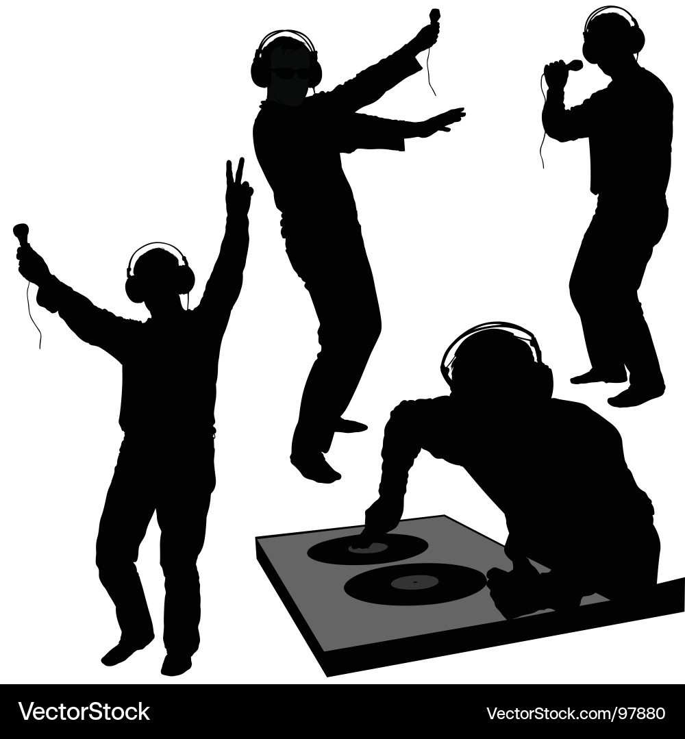 Dj silhouettes Royalty Free Vector Image - VectorStock