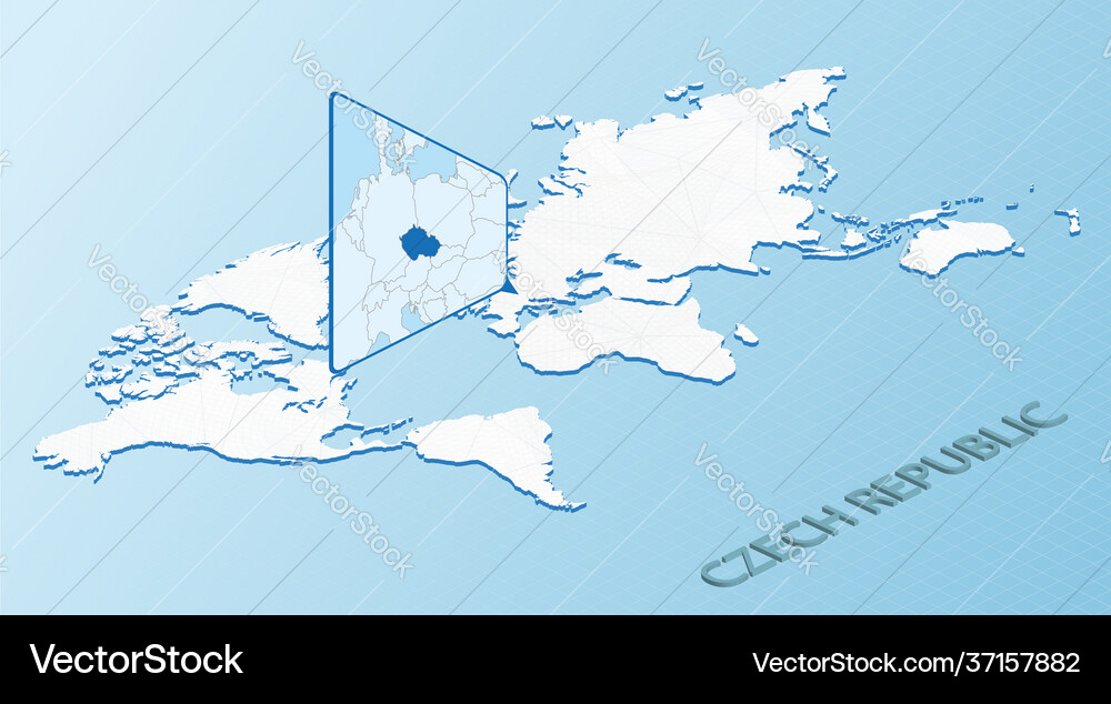 World map in isometric style with detailed map Vector Image