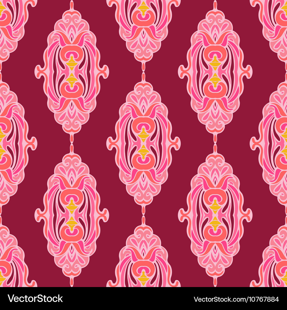 Damask flourish seamless pattern Royalty Free Vector Image