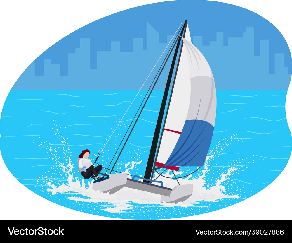 Female boat racing player Royalty Free Vector Image
