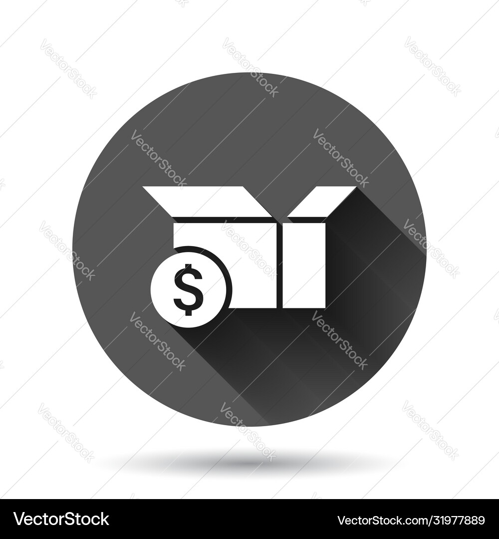 Shipping box with dollar icon in flat style Vector Image