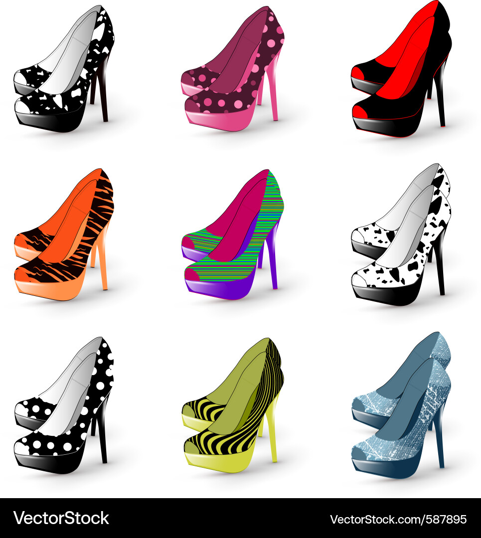 Fashion high heels Royalty Free Vector Image - VectorStock