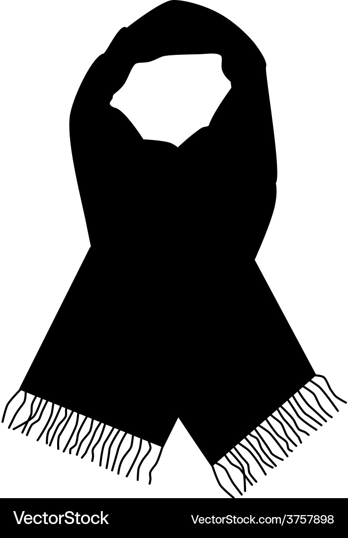 Black scarf Royalty Free Vector Image - VectorStock