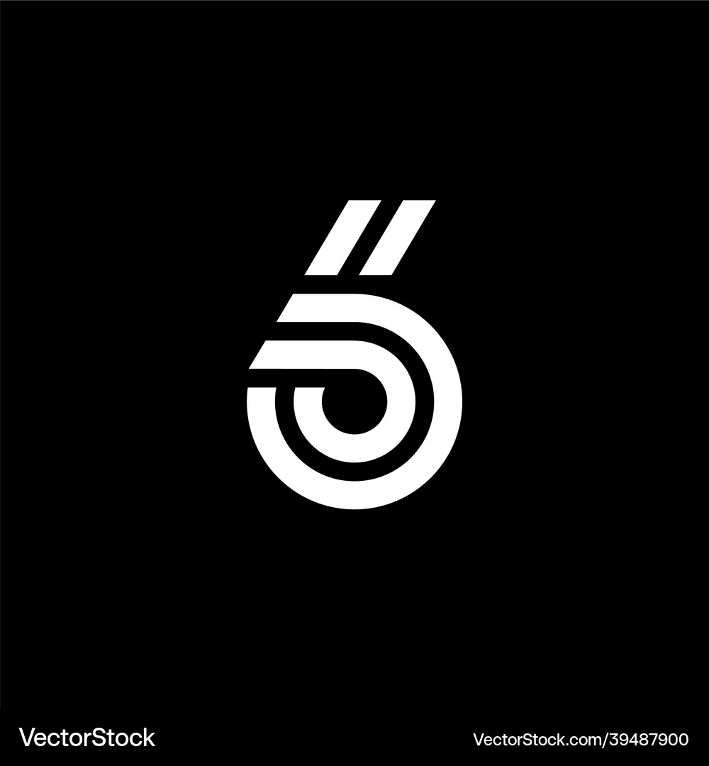 Double line alternative logo number 6 Royalty Free Vector